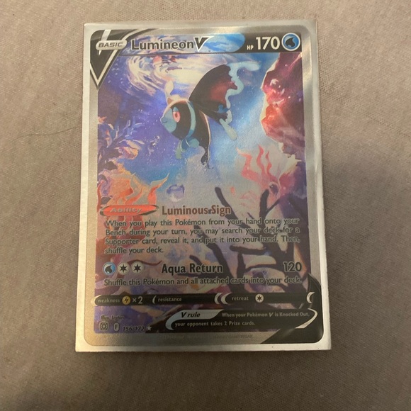 Pokemon | Fish | Lumineon V Pokmon Card Blue And Silver | Poshmark
